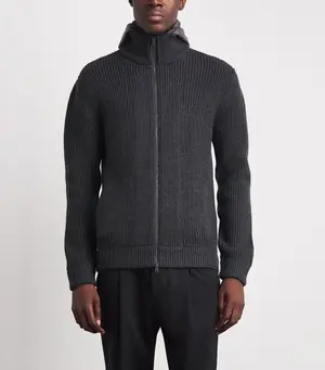 Herno Virgin Wool Ribbed Hybrid Jacket