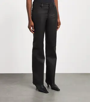 FRAME Leather The Rodeo Low-rise Bootcut Trousers