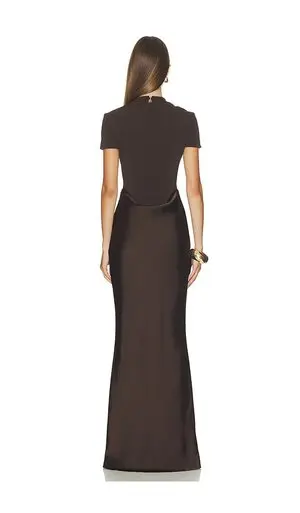 ROTATE BY BIRGER CHRISTENSEN Hailey Dress In Brown
