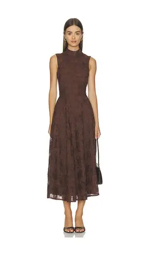 ROTATE BY BIRGER CHRISTENSEN Kaoru Dress In Brown - Mole
