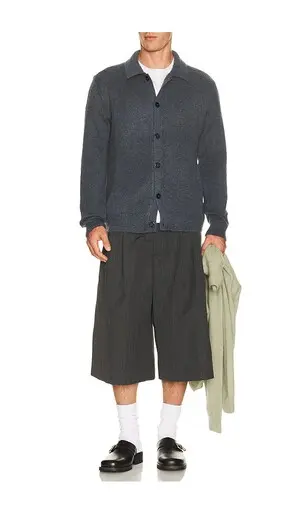 Joe's Jeans Mohair Cardigan Polo In Grey