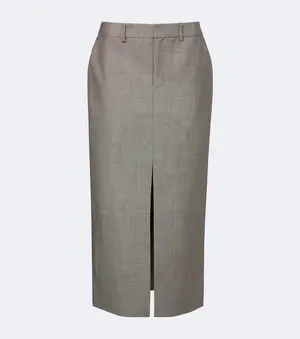 THE FRANKIE SHOP Maybelle Wool Pencil Skirt - Grey