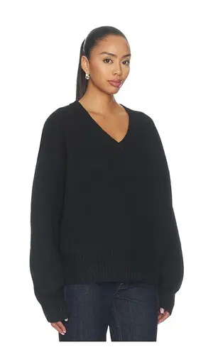 Lioness Dolce V Knit Sweater In Black