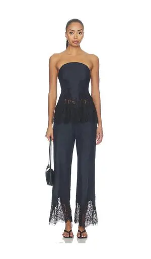 Amanda Uprichard Romilly Strapless Top In Navy