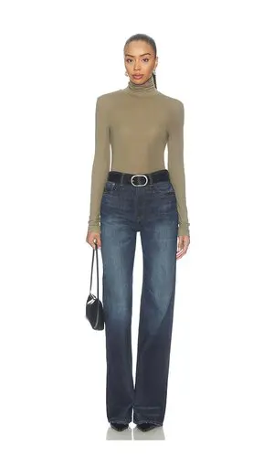 AGOLDE Pascale Turtleneck Top In Sage