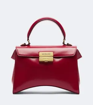 BALENCIAGA Hourglass Avenue Small Leather Top-handle Bag