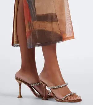 Amina Muaddi Gigi Embellished Velvet Mules