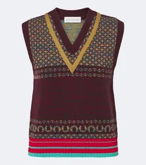 Dries Van Noten Jacquard Cashmere And Wool Vest - Multicoloured