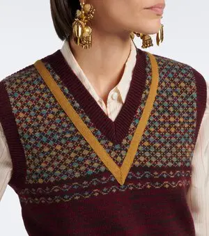 Dries Van Noten Jacquard Cashmere And Wool Vest - Multicoloured