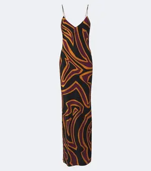 Emilio Pucci Labirinto Silk Crêpe De Chine Slip Dress - Multicoloured