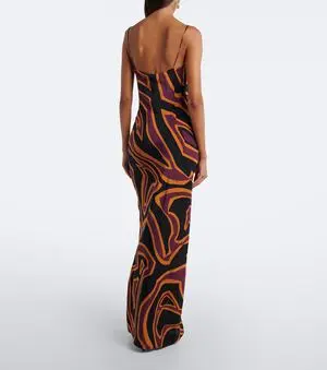 Emilio Pucci Labirinto Silk Crêpe De Chine Slip Dress