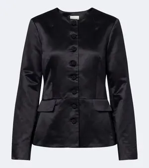 Posse Verity Cotton And Silk Satin Jacket - Black