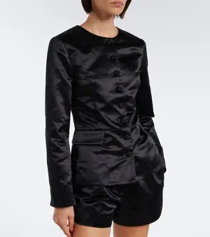 Posse Verity Cotton And Silk Satin Jacket - Black