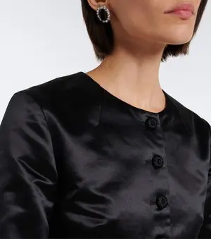 Posse Verity Cotton And Silk Satin Jacket - Black