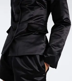 Posse Verity Cotton And Silk Satin Jacket - Black