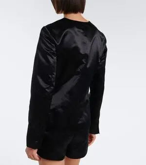 Posse Verity Cotton And Silk Satin Jacket - Black