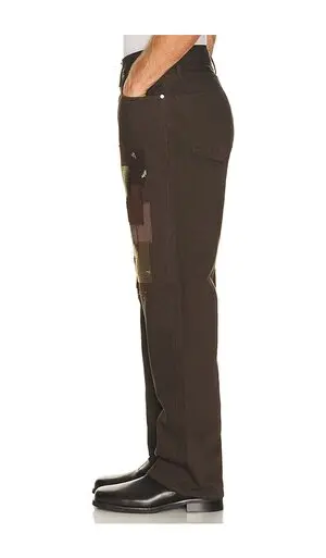 VOWELS Straight Denim Jeans In Brown