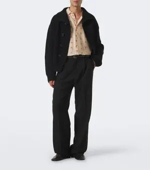 Dries Van Noten Pleated Wool Wide-leg Pants