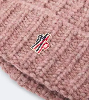 Moncler Logo Alpaca And Wool-blend Beanie - Pink