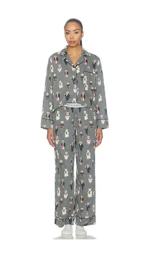 Polo Ralph Lauren Sleep Bear Pant Set In Charcoal - Winter Bear