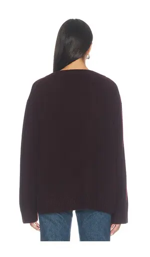 FRAME The Cashmere Relaxed V Sweater In Mauve