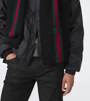 Gucci Web Stripe Wool Scarf