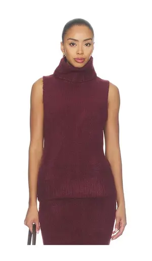 SNDYS. X Winnie Sleevless Knit Top In Wine