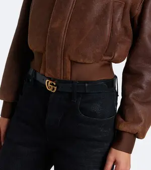 Gucci Shearling-trimmed Leather Blouson Jacket