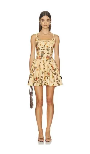 Agua Bendita Ambra Mini Dress In Beige