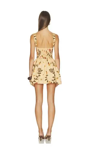 Agua Bendita Ambra Mini Dress In Beige