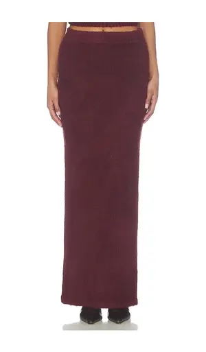 SNDYS. X Winnie Maxi Skirt In Wine - Cherry