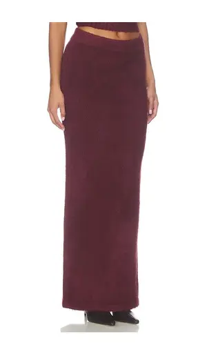 SNDYS. X Winnie Maxi Skirt In Wine - Cherry