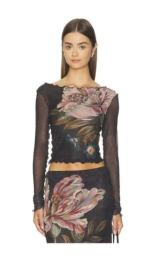 Agua Bendita Liana Crop-top In Brown