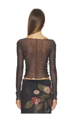 Agua Bendita Liana Crop-top In Brown