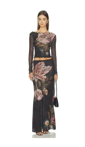 Agua Bendita Liana Crop-top In Brown