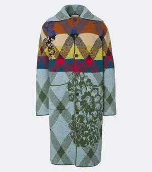 Dries Van Noten Patchwork Wool And Alpaca-blend Long Cardigan - Multicoloured