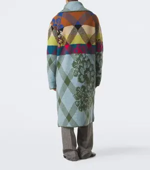 Dries Van Noten Patchwork Wool And Alpaca-blend Long Cardigan - Multicoloured