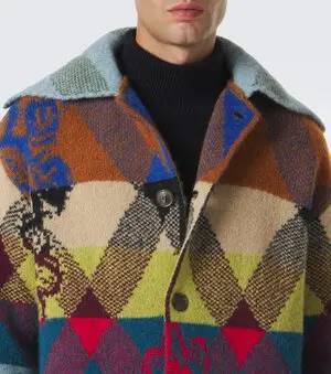 Dries Van Noten Patchwork Wool And Alpaca-blend Long Cardigan - Multicoloured