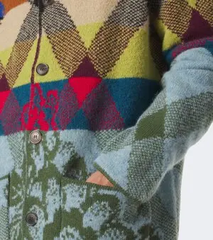 Dries Van Noten Patchwork Wool And Alpaca-blend Long Cardigan - Multicoloured