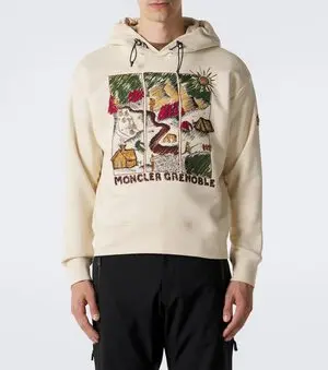 Moncler Printed Cotton-blend Jersey Hoodie