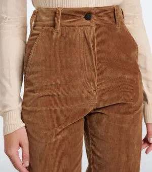 Moncler Cotton Corduroy Wide-leg Pants - Brown