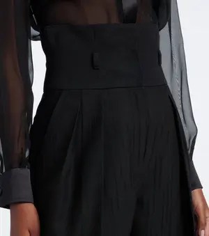 Dolce & Gabbana Pinstripe Virgin Wool Wide-leg Pants