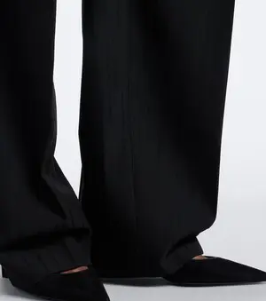 Dolce & Gabbana Pinstripe Virgin Wool Wide-leg Pants