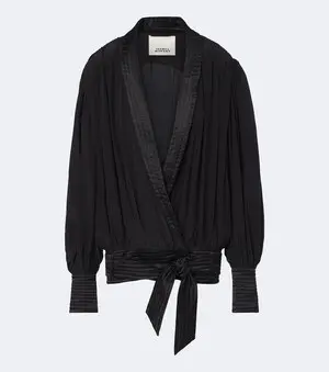 Isabel Marant Étoile Diljane Draped Silk Crêpe De Chine Jacket