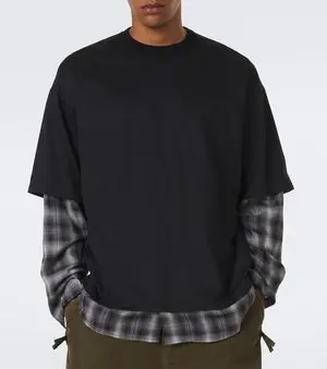 Comme Des Garçons Homme Layered Checked Cotton Jersey T-shirt