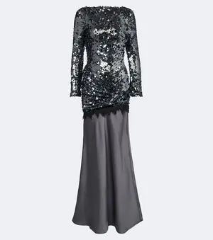 Christopher Esber Lace-trimmed Sequined Paneled Gown
