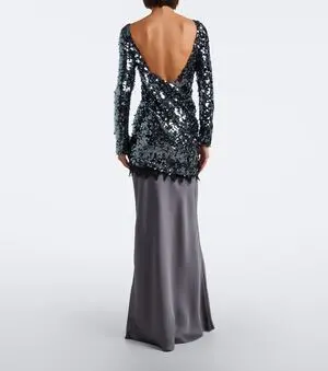 Christopher Esber Lace-trimmed Sequined Paneled Gown