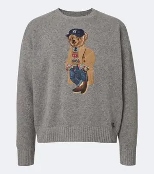 Polo Ralph Lauren Polo Bear Wool And Cashmere Sweater - Grey
