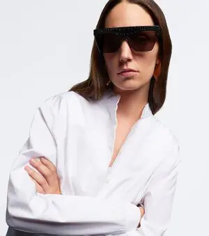 Alaïa Croc-effect Flat-top Sunglasses