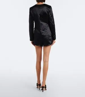 Posse Verity Cotton And Silk Satin Shorts